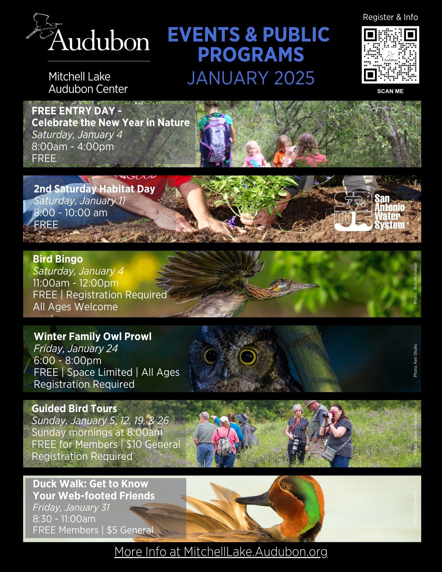 January 2025 Programs at Mitchell Lake Audubon Center - Live From The ...