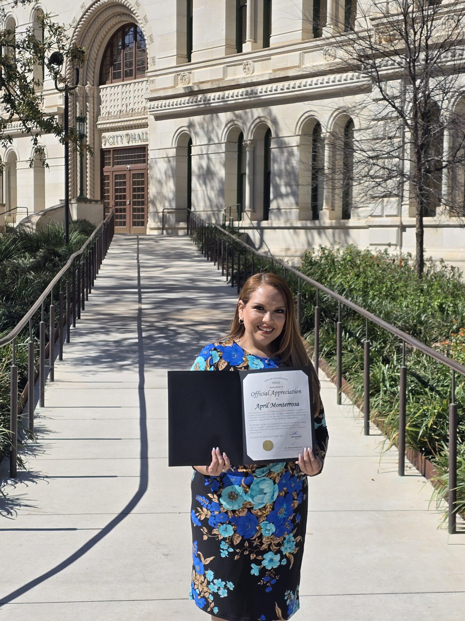 April Monterrosa Honored with City of San Antonio Proclamation for Live ...